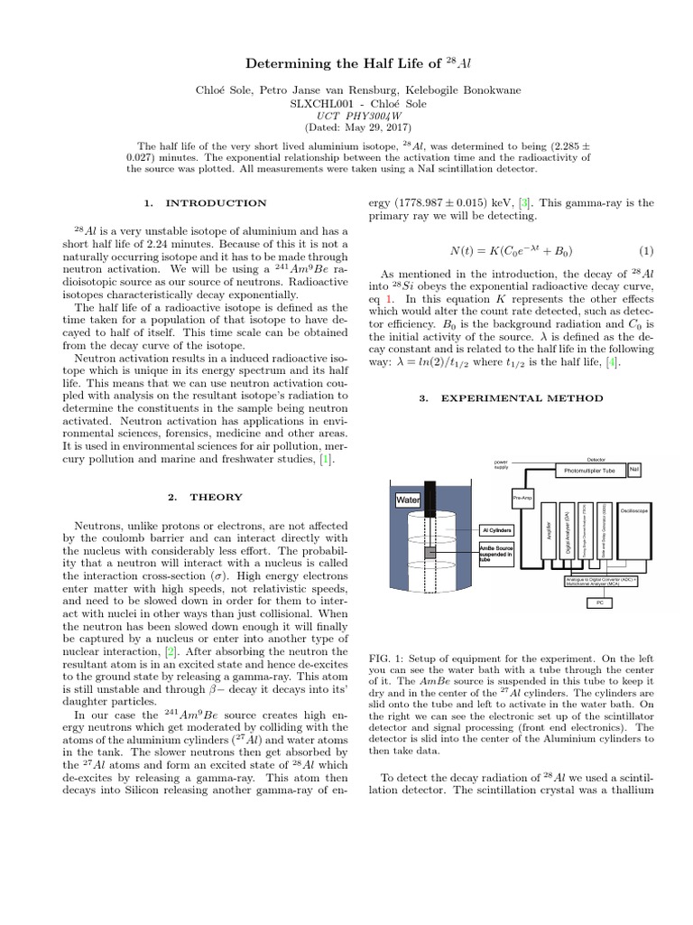 Determining Half Life | PDF | Radioactive Decay | Atomic Nucleus