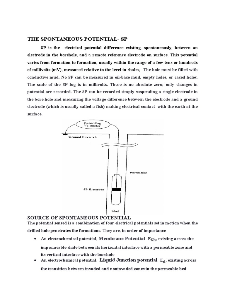 SPONTANEOUS POTENTIAL LOG INTERPRETATION | PDF | Inductor ...