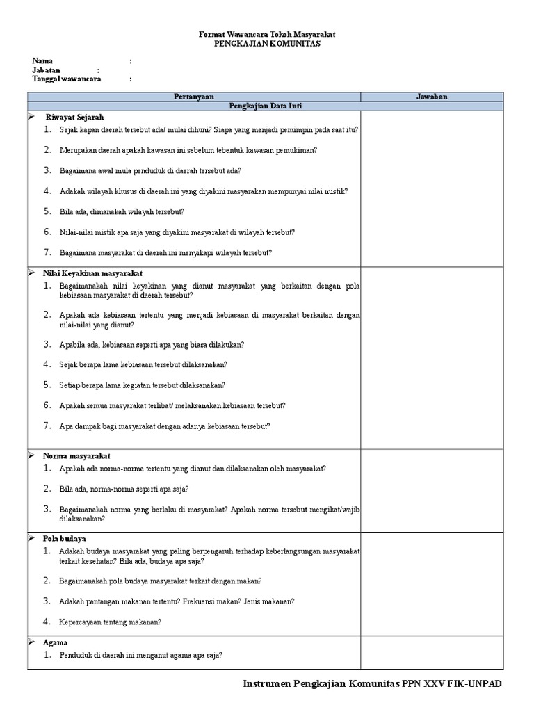 Contoh Instrumen Penelitian Wawancara Contoh Instrumen Penelitian Riset ...