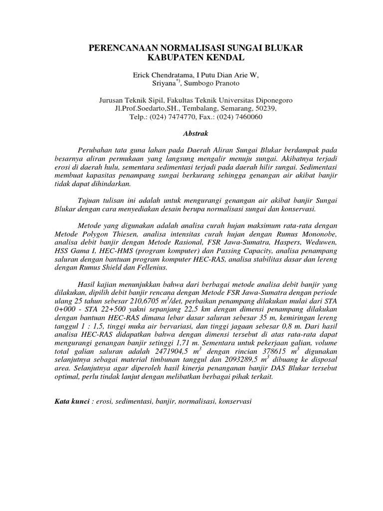 Normalisasi Sungai Blukar untuk Reduksi Banjir | PDF | Metode & Bahan Ajar | Teknologi & Rekayasa