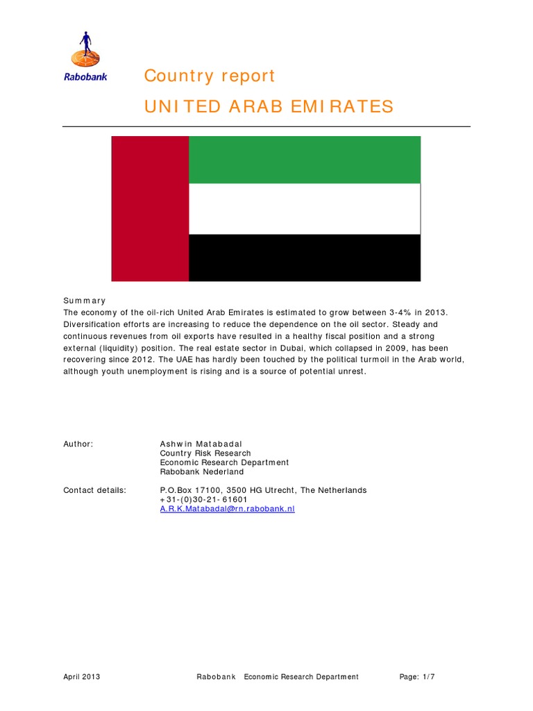 United Arab Emirates: Country Report | PDF | United Arab Emirates ...