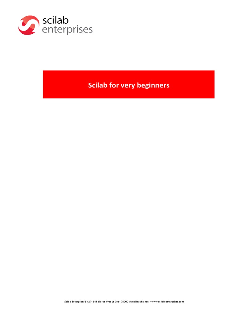 Scilab Beginners PDF | PDF | Matrix (Mathematics) | Command Line Interface