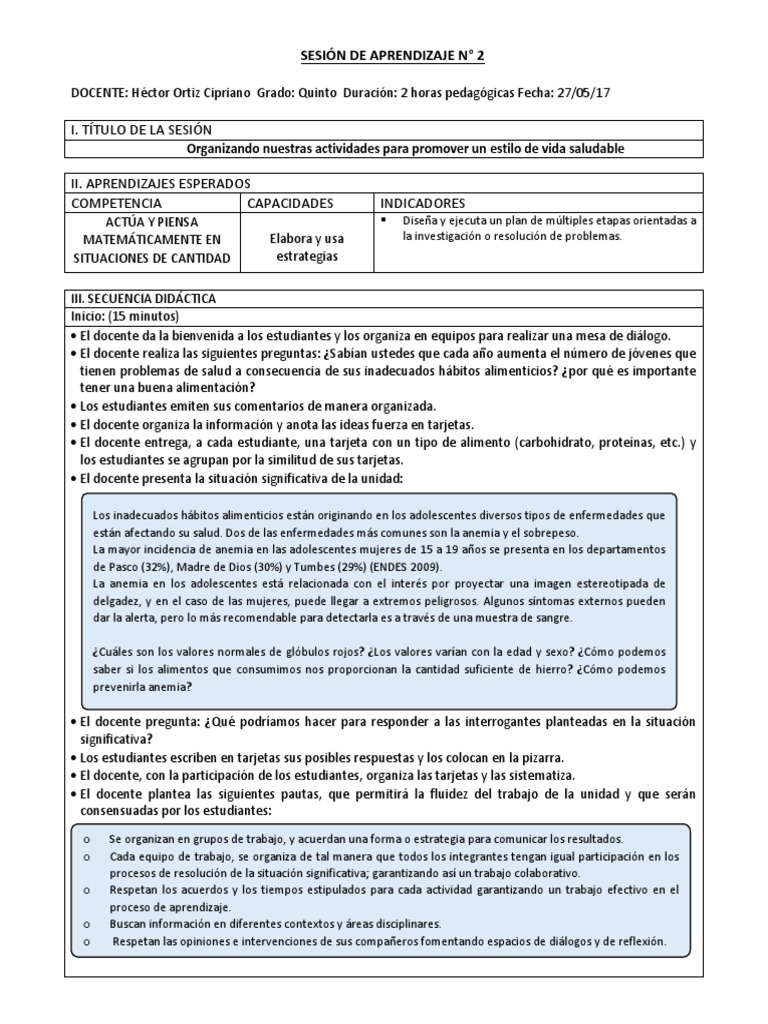 Mat5 U1 Sesion 01 | PDF | Maestros | Adolescencia