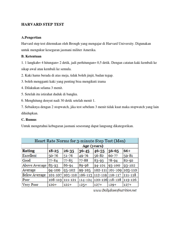Harvard Step Test-1 | PDF