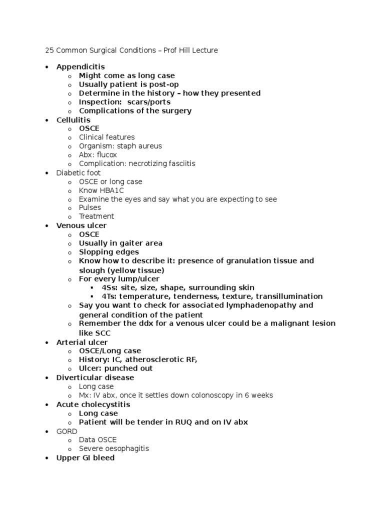 25 Common Surgical Conditions | PDF | Diseases And Disorders ...
