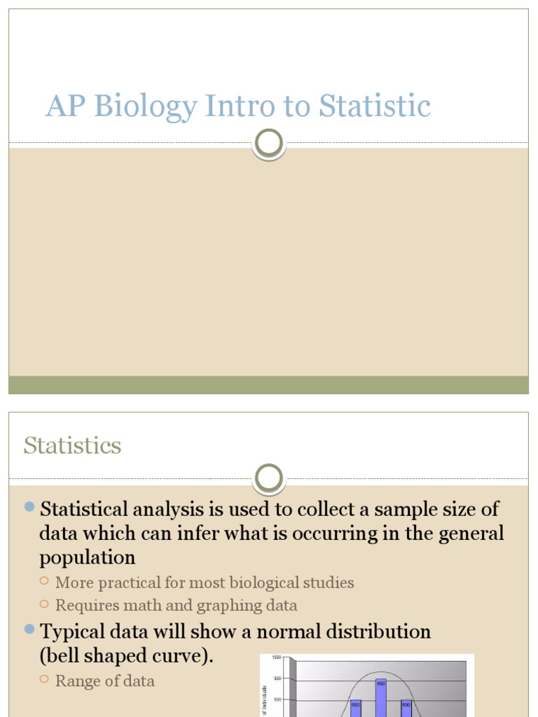 Ap Biology Intro To Statistics | PDF | Standard Error | Standard Deviation