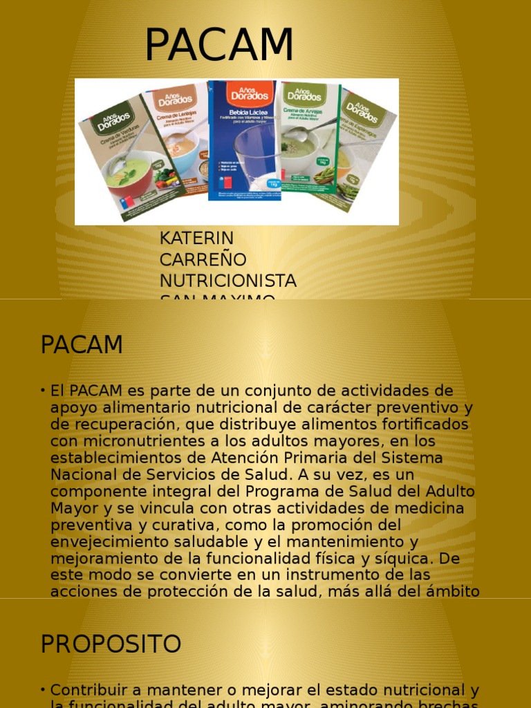 Programa PACAM para Adultos Mayores | PDF | Adultos | Nutrición