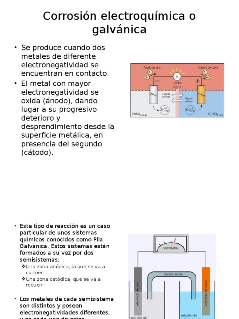 Corrosión Electroquímica o Galvánica | PDF | Corrosión | Electroquímica
