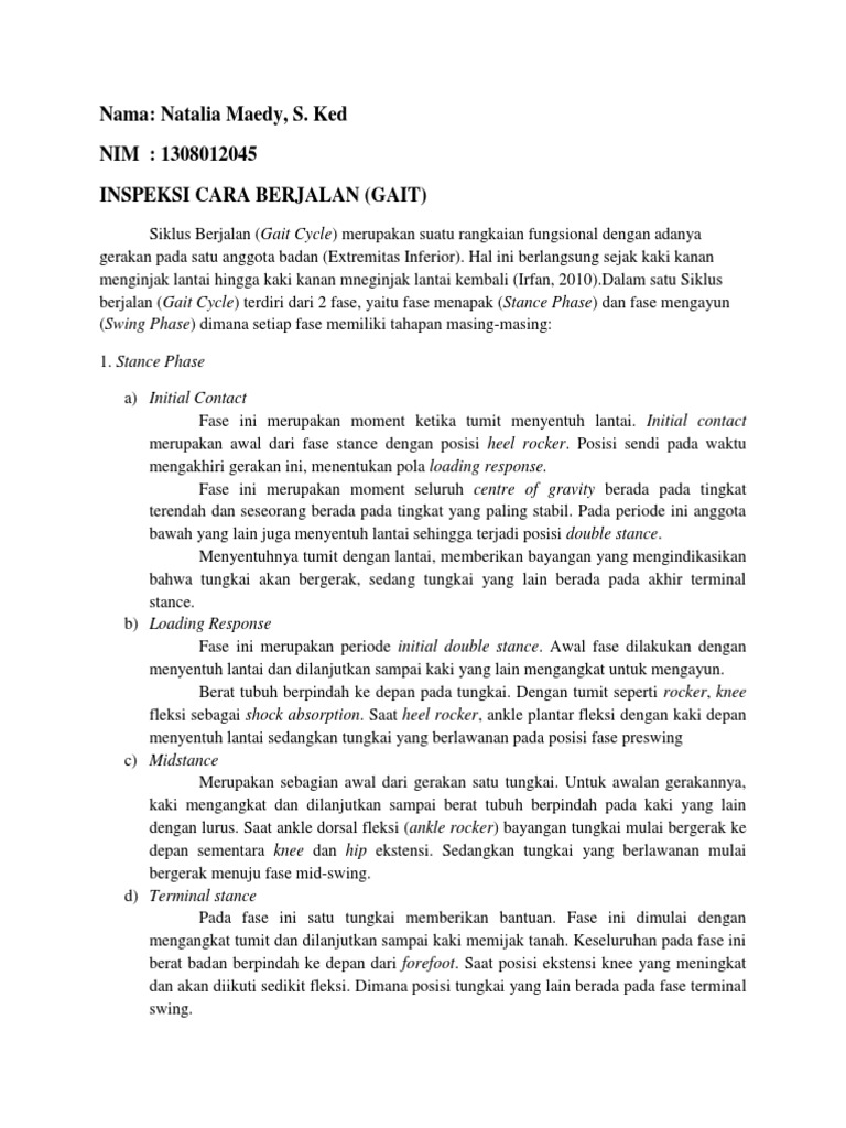Modul Inspeksi Cara Berjalan (Gait) | PDF