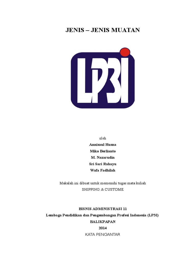 MAKALAH Jenis-Jenis Muatan Kapal Laut | PDF