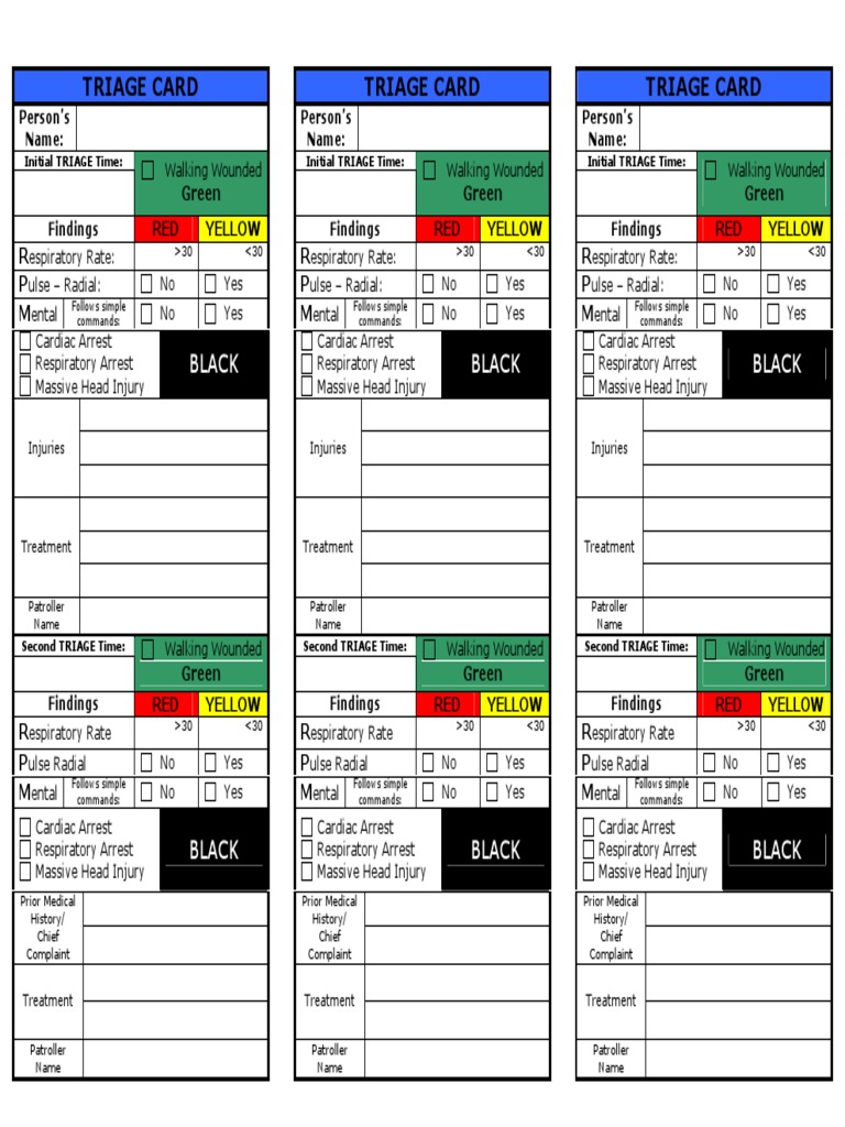 Triage Card Template | PDF