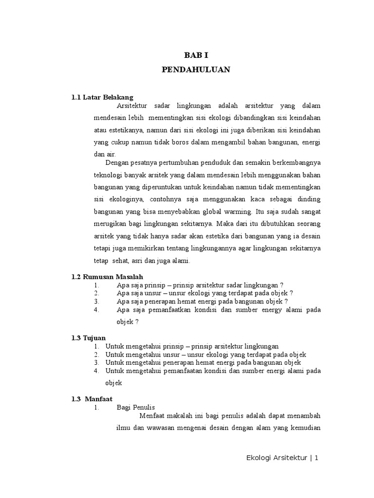 Ekologi Arsitektur | PDF