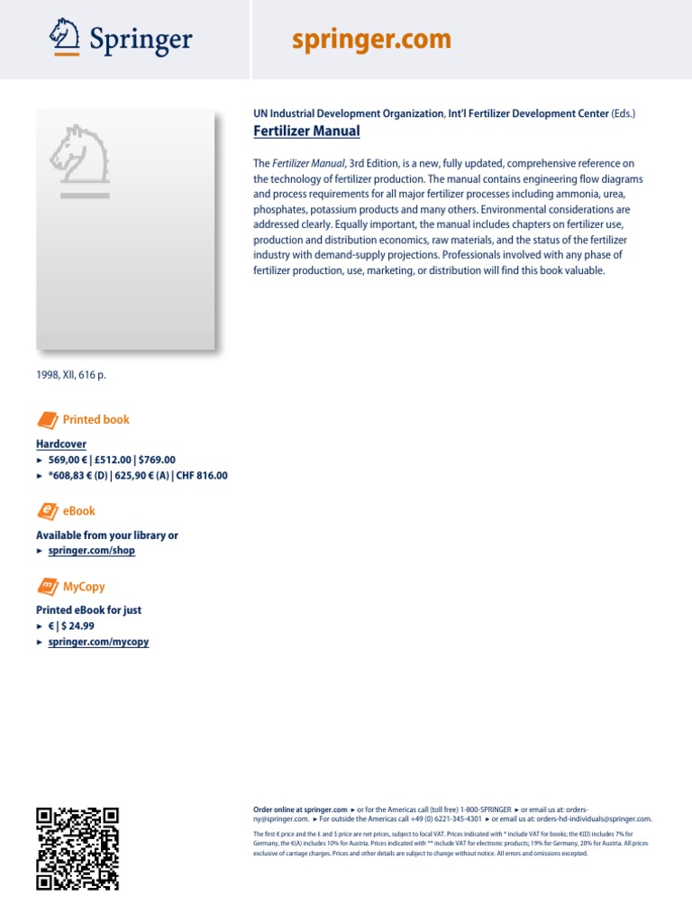 Productflyer - 978 0 7923 5032 3 | PDF | Fertilizer | E Books