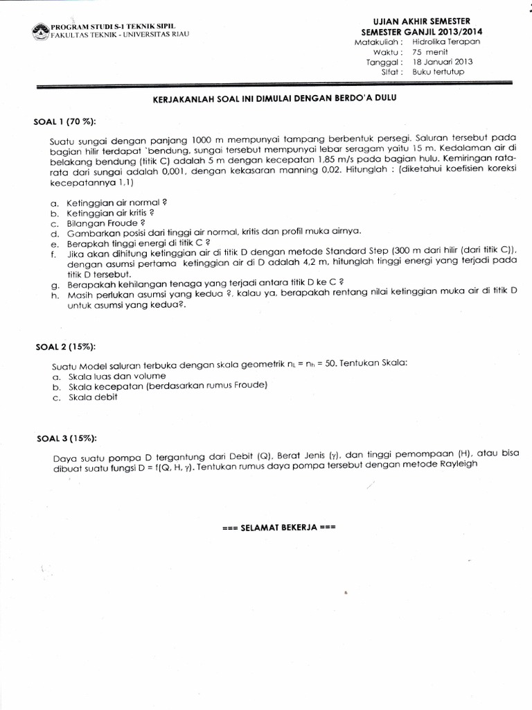 UAS Hidrolika - 14 | PDF