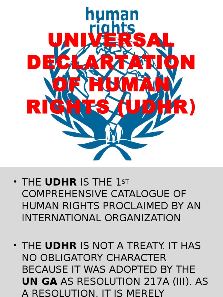 Universal Declartation of Human Rights (Udhr) | PDF | Politics | Social ...