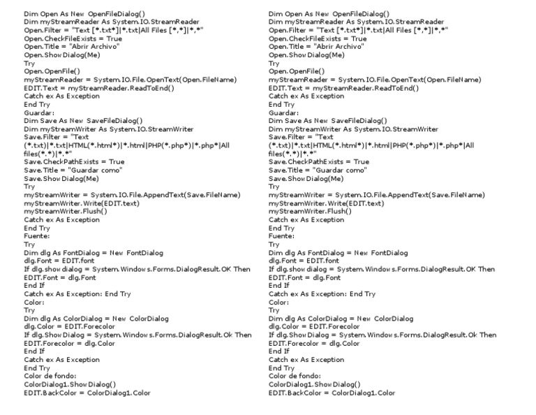 Codigo Para Bloc de Notas | Text File | Computer File Formats