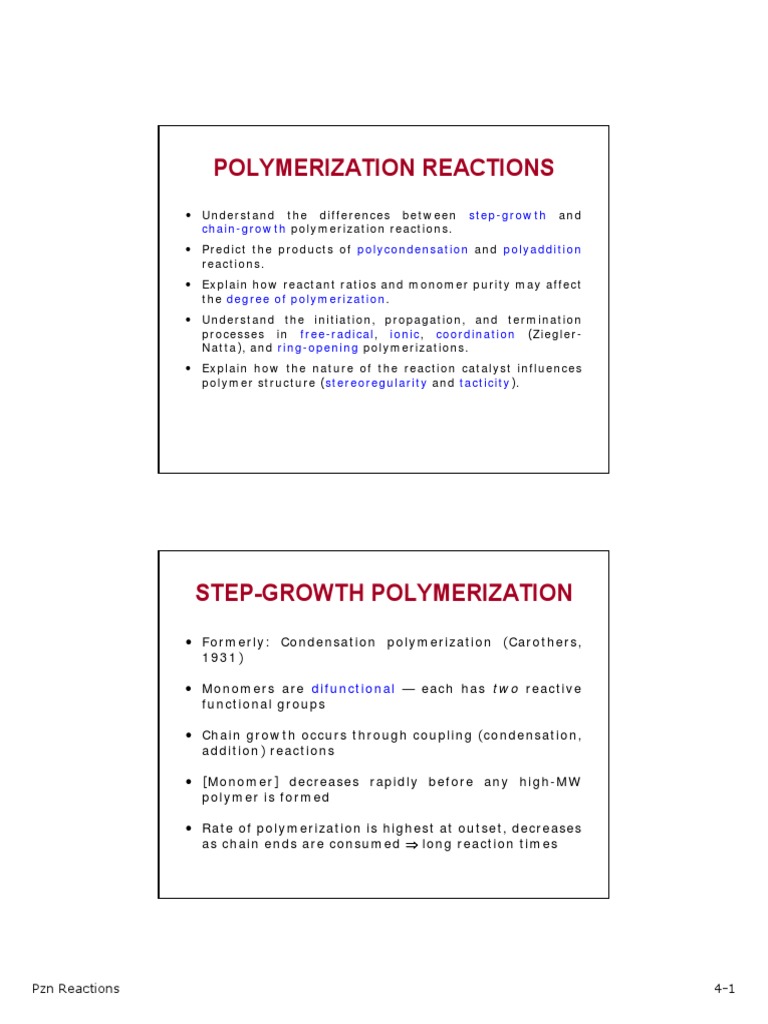 Poly 104 | PDF | Polymerization | Polymers