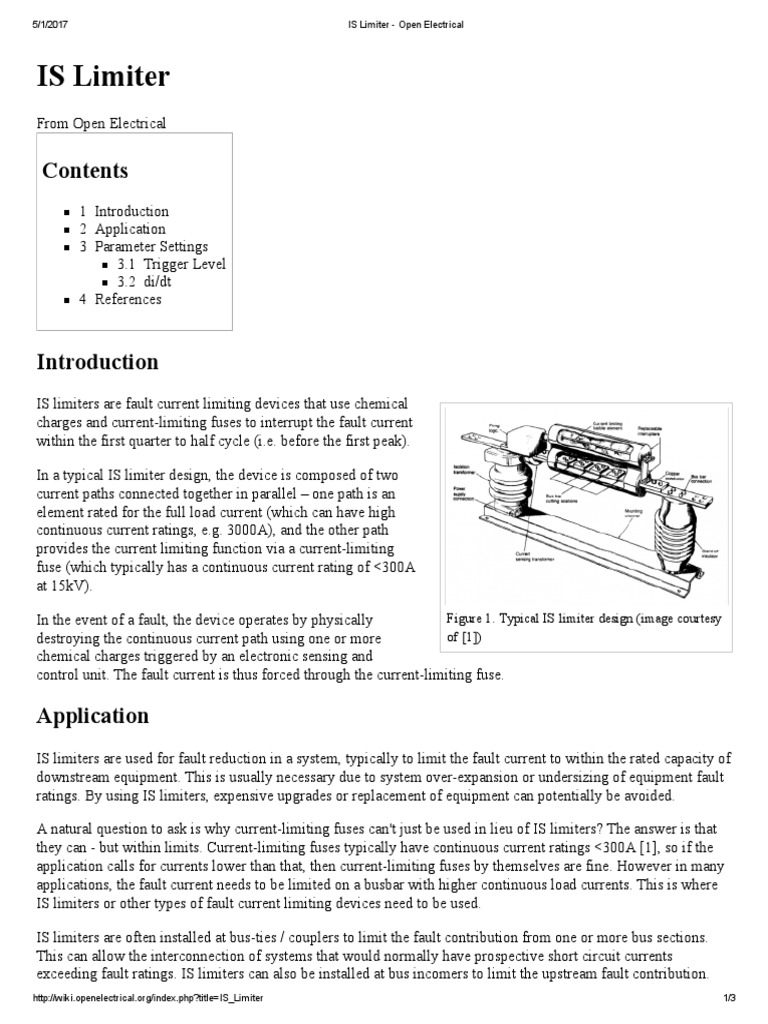 Is Limiter - Open Electrical | PDF | Fuse (Electrical) | Electric Power