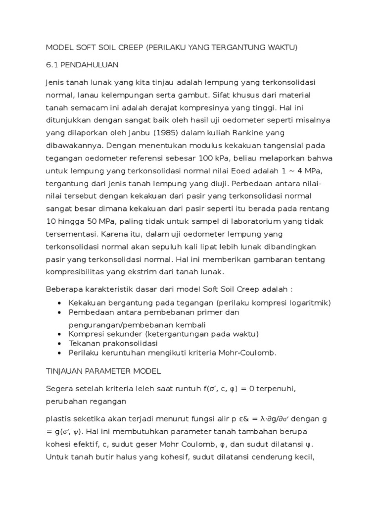 Model Soft Soil Creep | PDF
