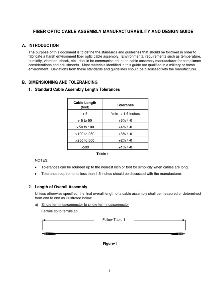 Fiber Optic Cable Assembly Manufacturability and Design Guide | PDF ...