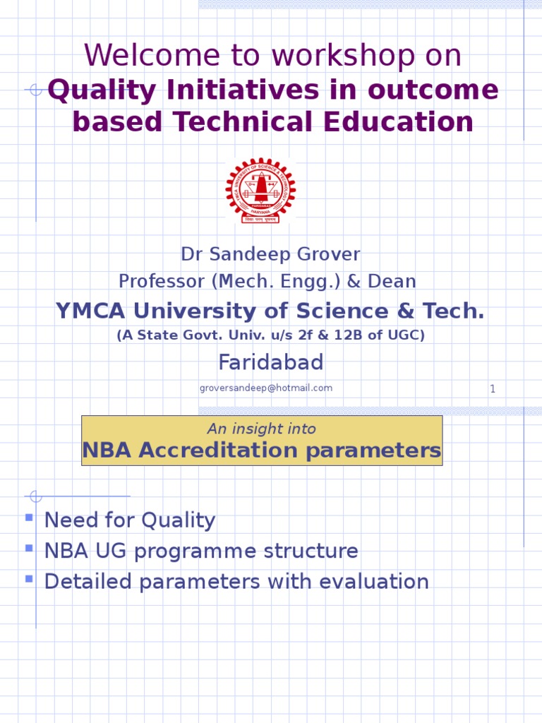 Welcome To Workshop On: Quality Initiatives in Outcome Based Technical ...
