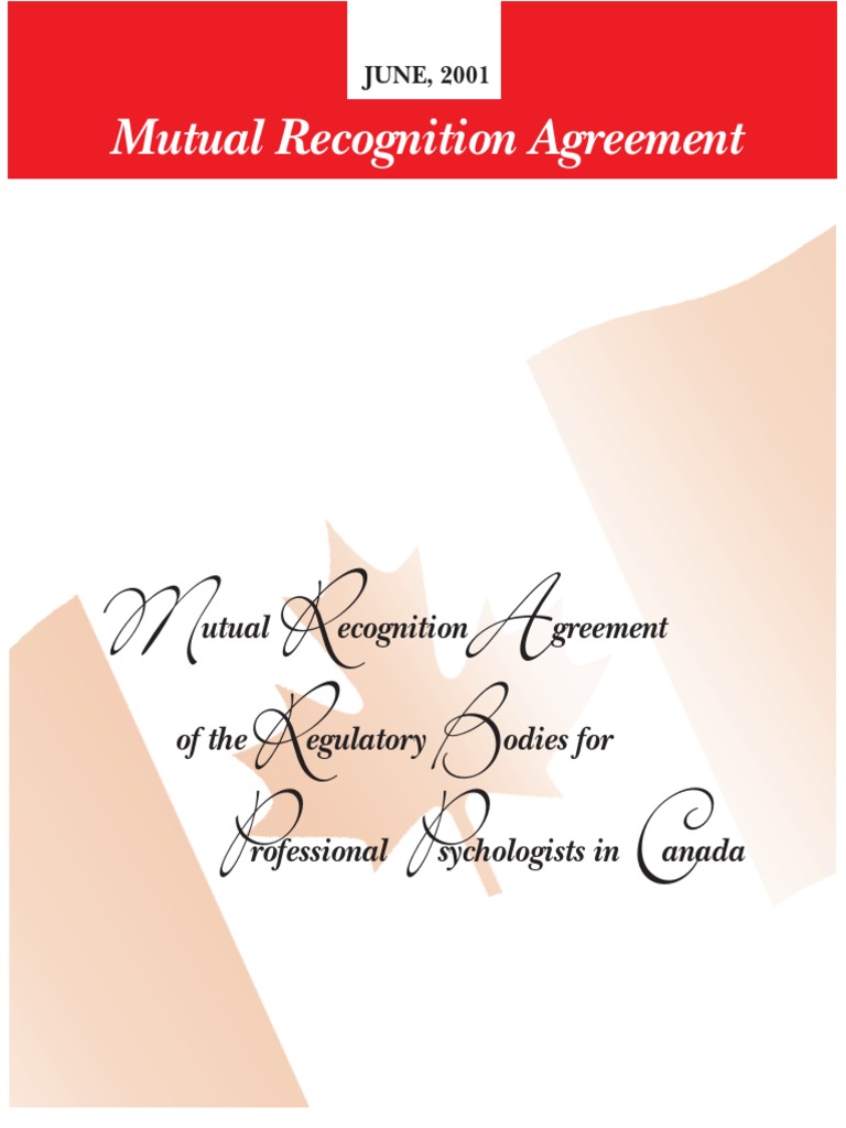 Mutual Recognition Agreement: MR RB P P C A | PDF | Licensure ...