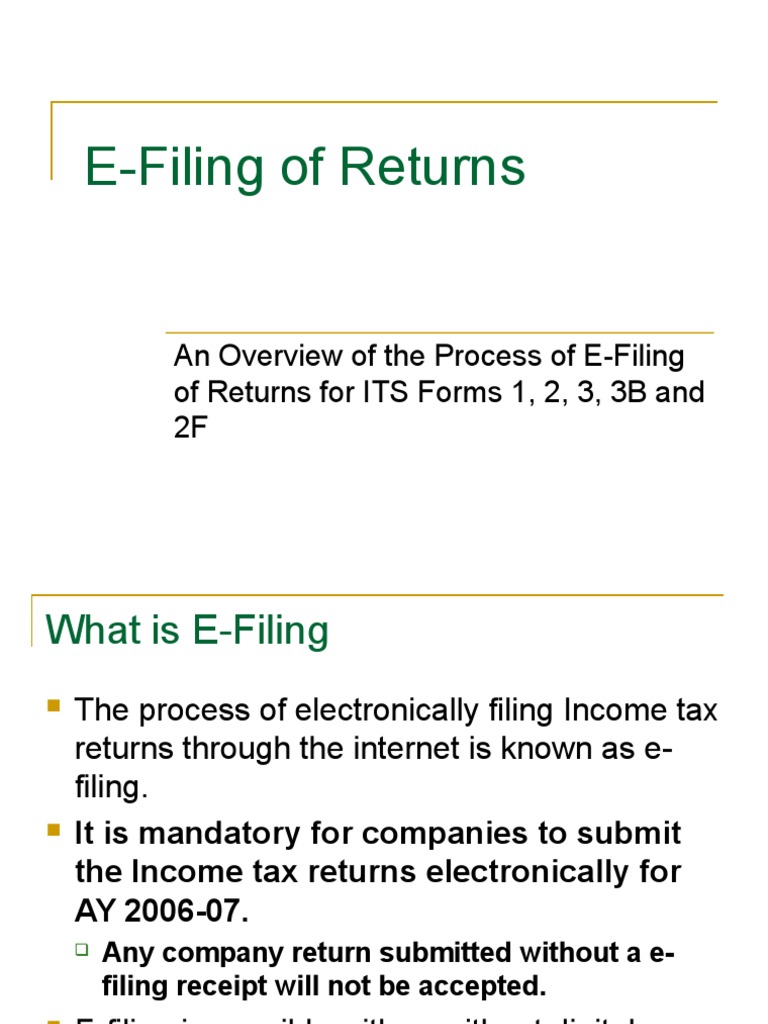 E Filing of Returns in India 1203676190415692 4 | PDF | Income Tax In ...