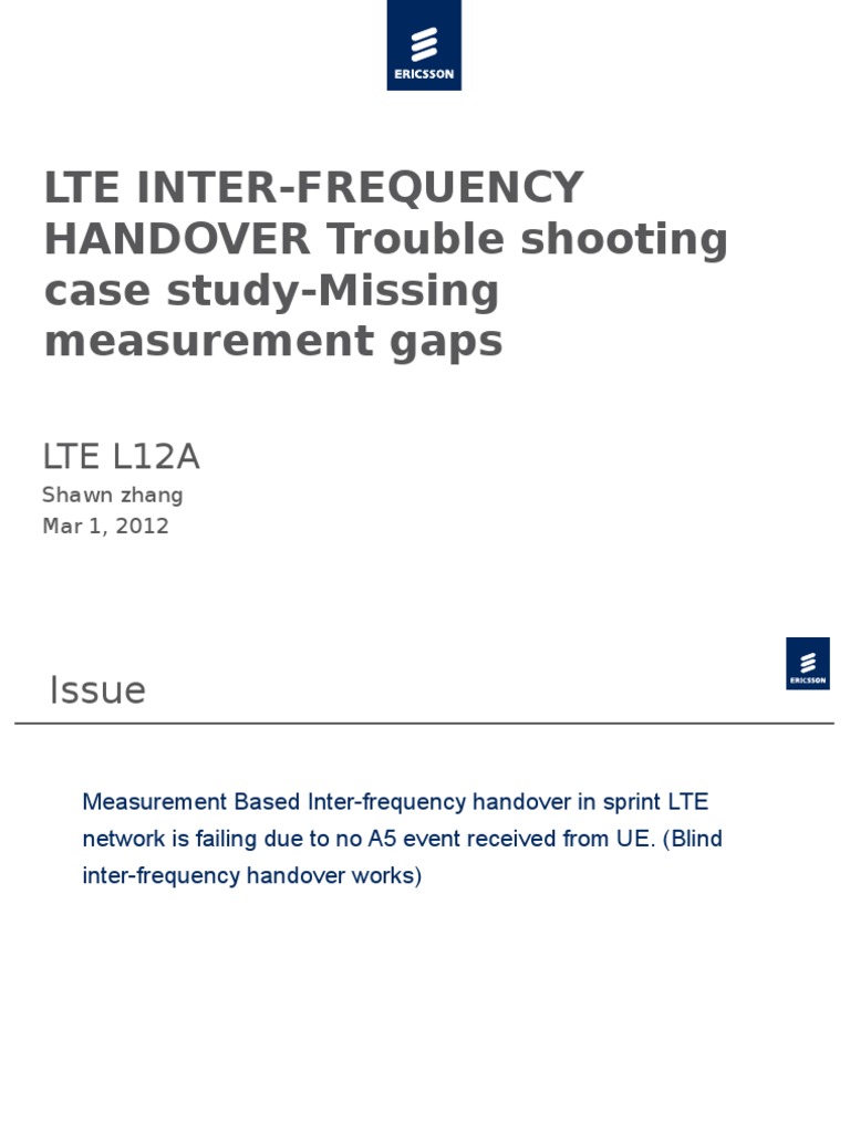 LTE INTER Frequency Handover Trouble Shooting Case | PDF | Digital ...