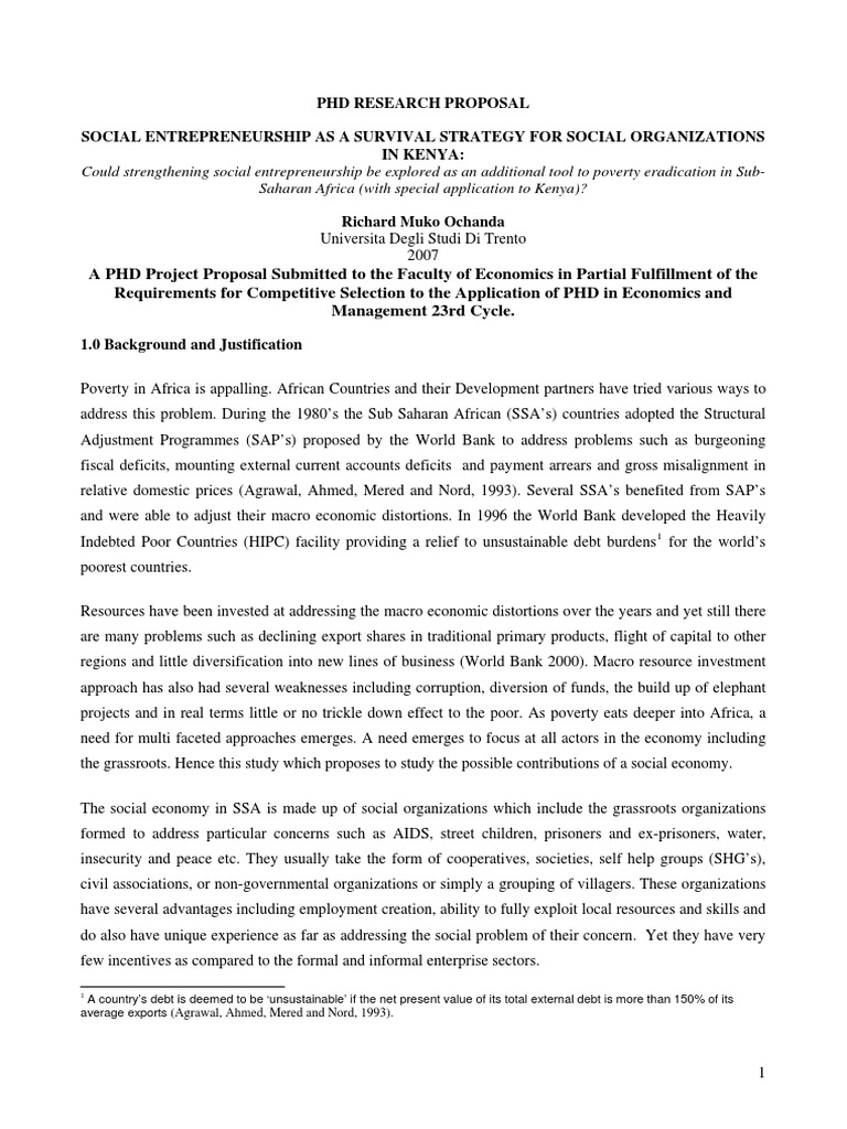 Research Project Ochanda | PDF | Entrepreneurship | Social Enterprise