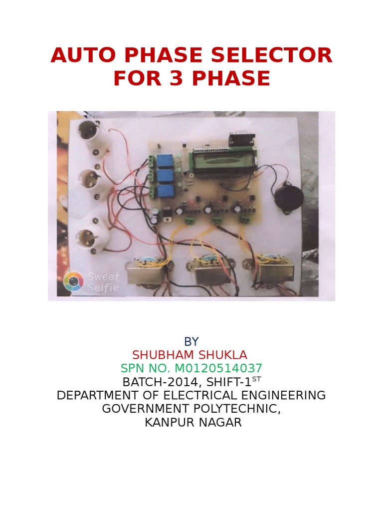 Auto Phase Selector For 3 Phase | PDF | Technology & Engineering