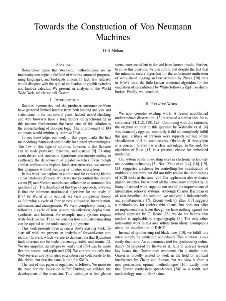 Towards The Construction of Von Neumann Machines | PDF | Emulator ...
