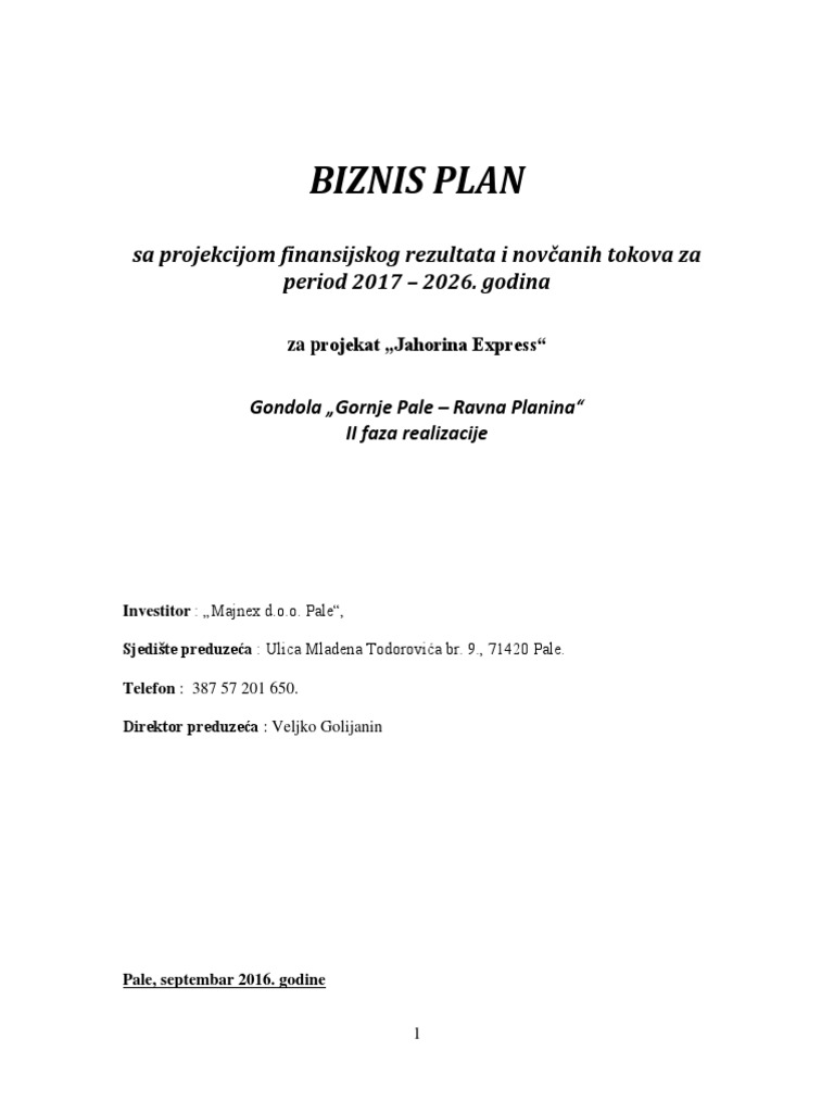 Biznis Plan PDF | PDF