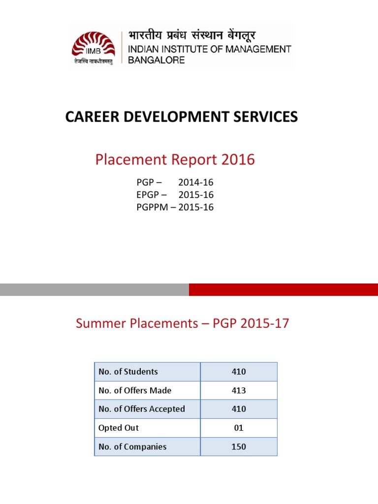 Placement Report IIMB 2016 | PDF | Companies Of The United States ...