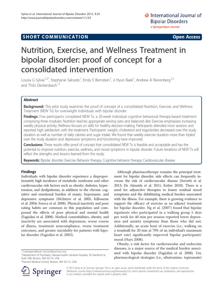Bipolar Nutrition | PDF | Physical Exercise | Bipolar Disorder