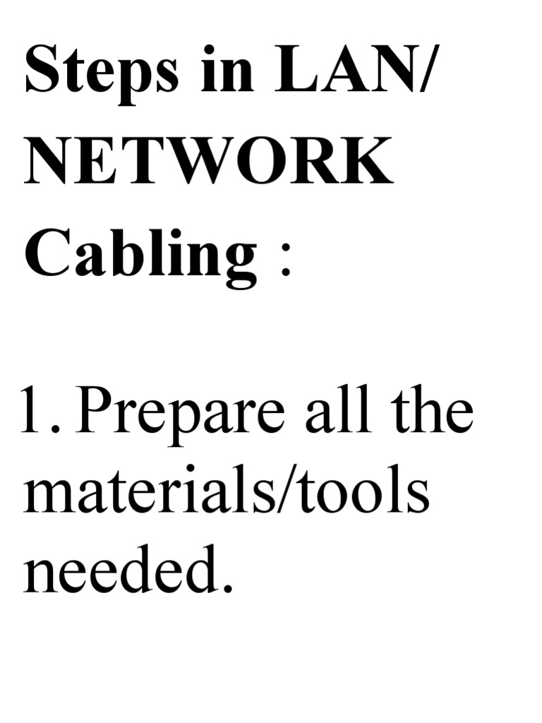 Steps in LAN/ Network Cabling | PDF