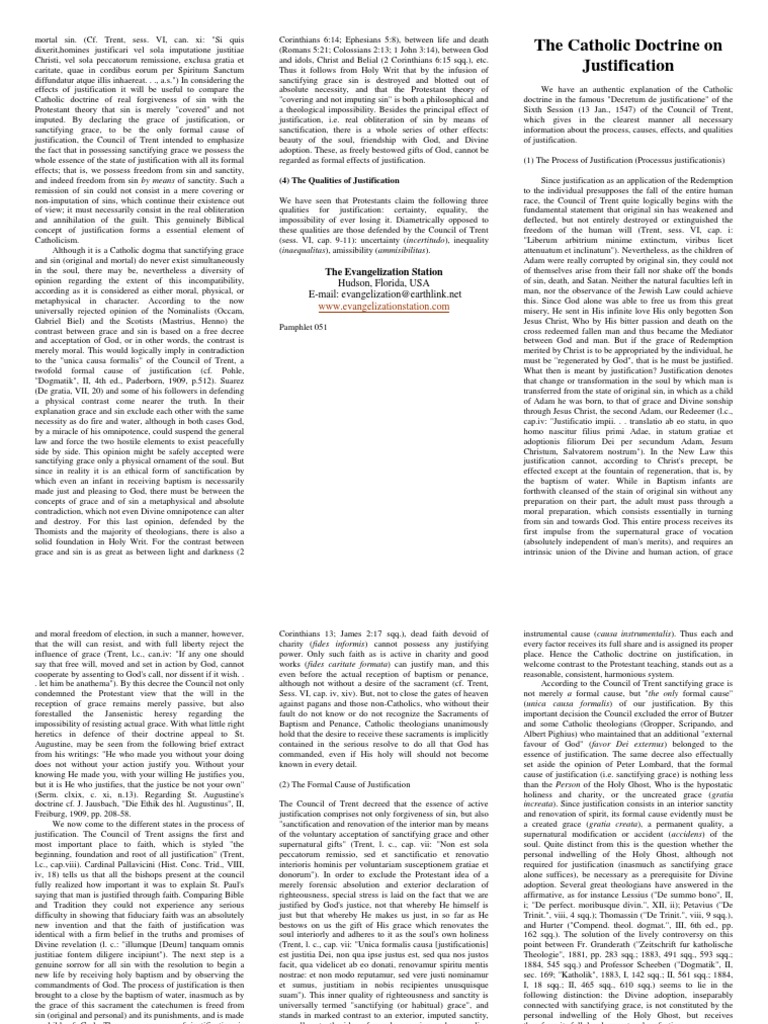 Catholic Doctrine On Justification | PDF | Justification (Theology ...