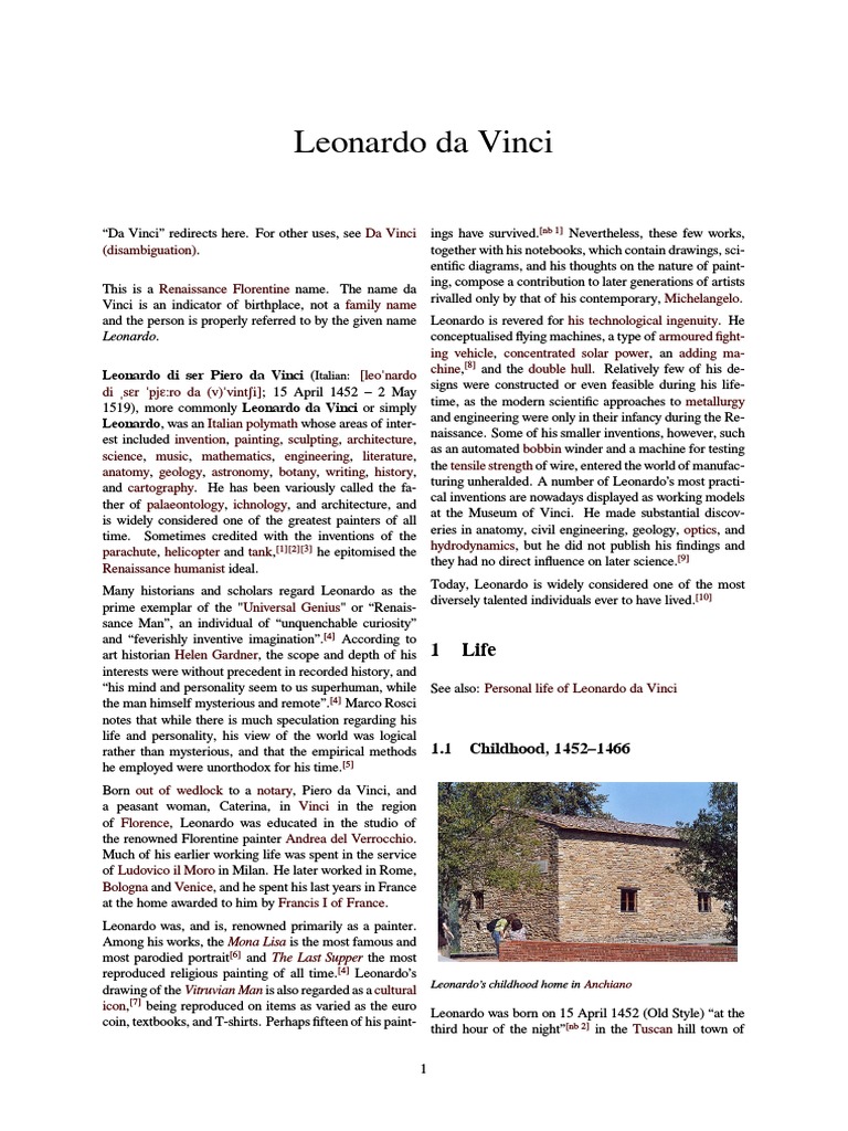 Leonardo Da Vinci | PDF | Leonardo Da Vinci | Paintings