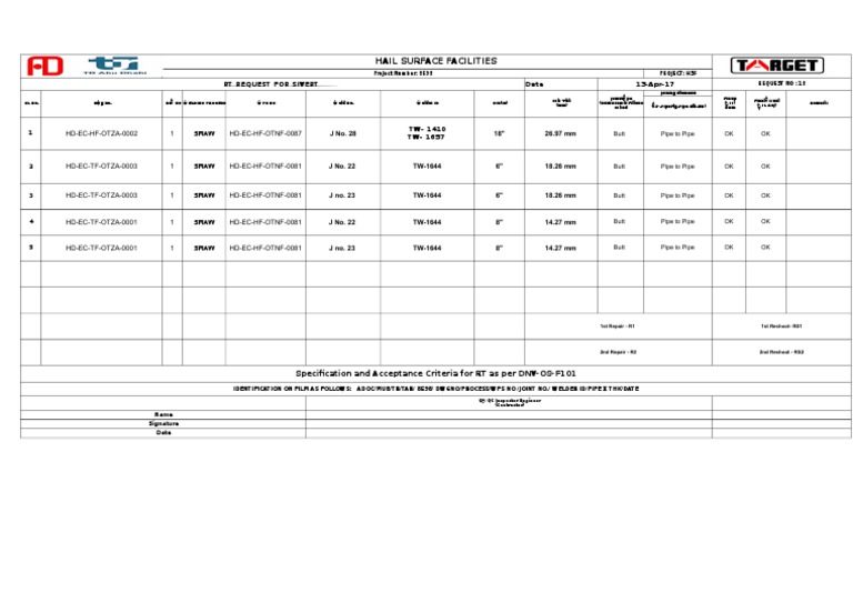 RT Request For Sivert Date 13-Apr-17: Hail Surface Facilities | PDF ...