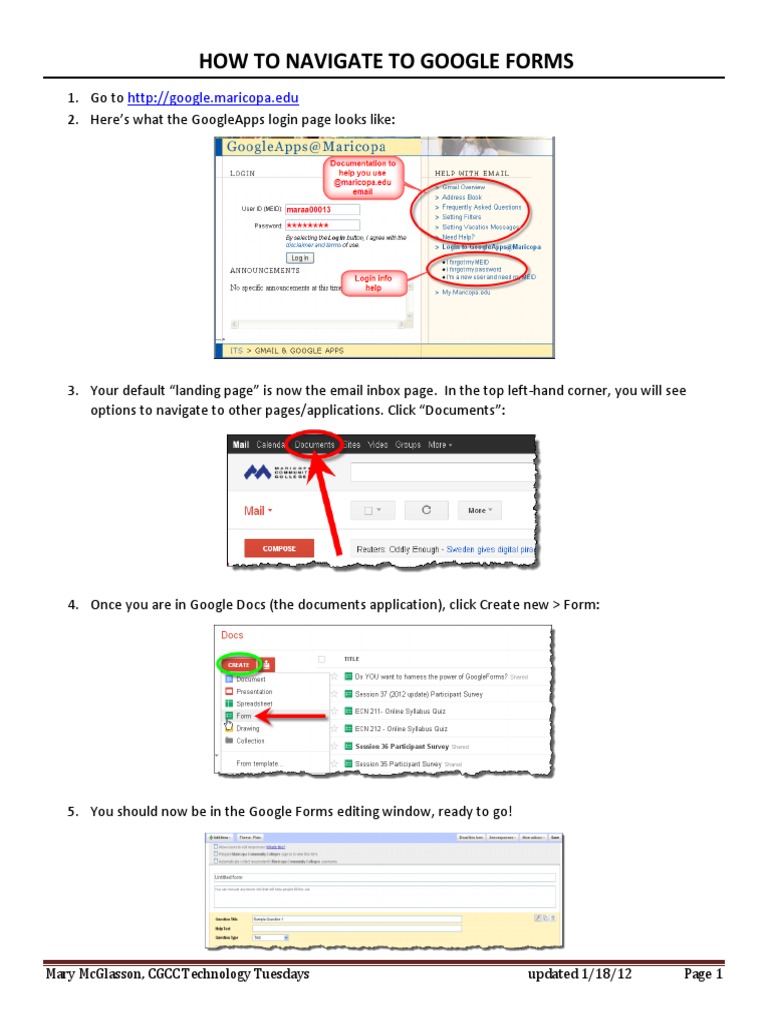 How To Navigate To Google Forms | PDF | Computing Platforms | World ...
