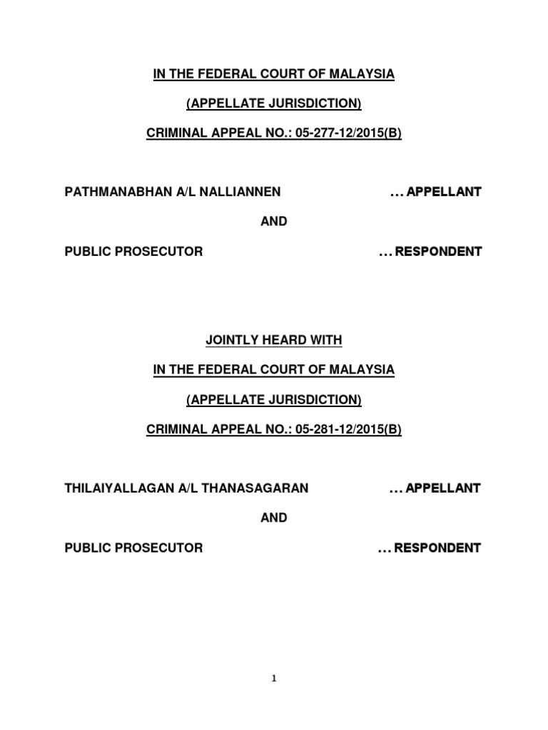 Sosilawati Murder Case - Federal Court | PDF | Complaint | Witness ...
