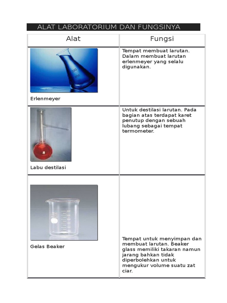 Alat Laboratorium dan Fungsinya | PDF