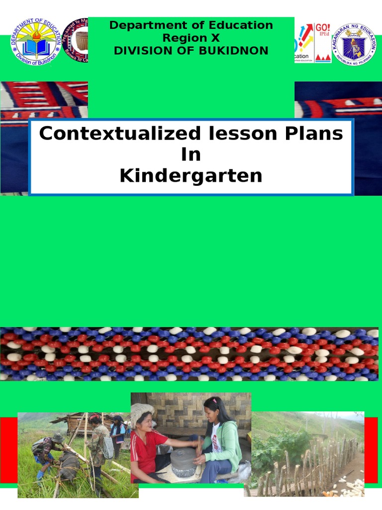 Contextualized Lesson Plans in Kindergarten: Department of Education ...