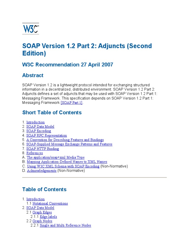 SOAP Version 1.2 Part 2 - Adjuncts | PDF | Soap | Xml Schema