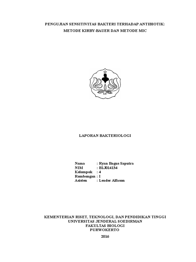 Laporan Bakteriologi Uji Sensitivitas Antibiotik | PDF