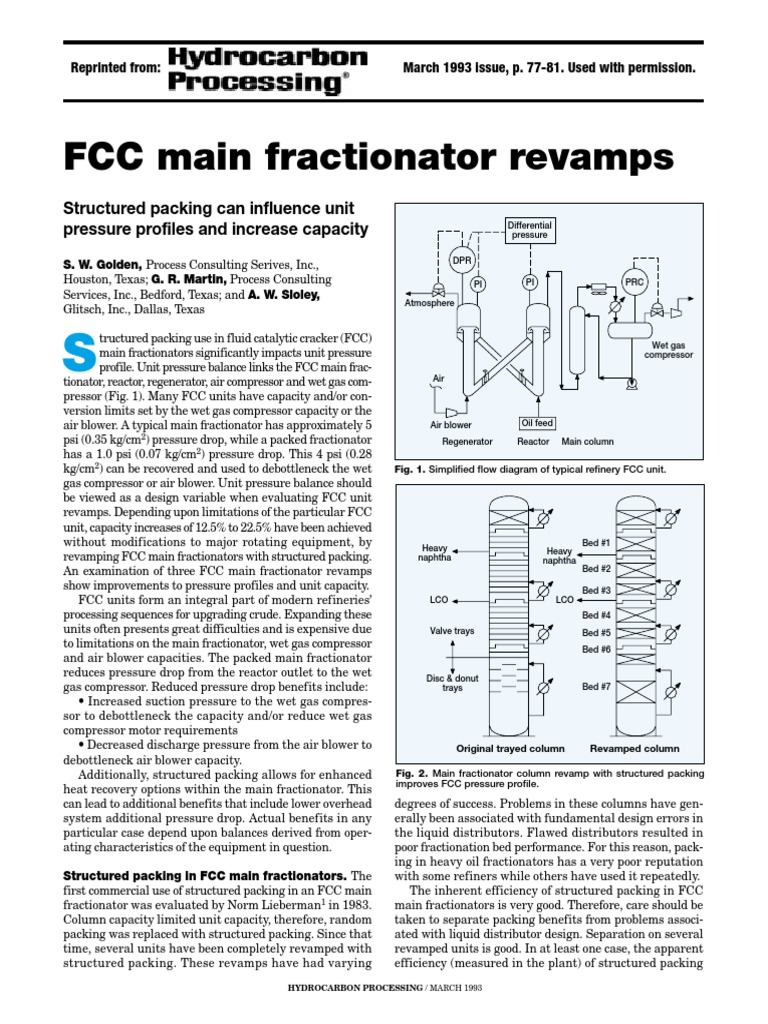 Main Fractionator Revamp PDF | PDF | Gas Compressor | Oil Refinery