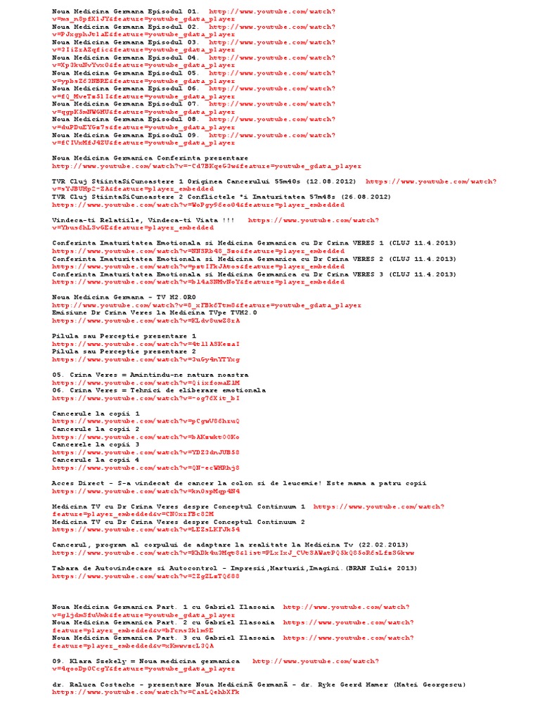 Noua Medicina Germana Filme Documentare | PDF | Wellness