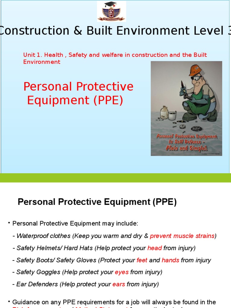 Construction & Built Environment Level 3: Personal Protective Equipment ...