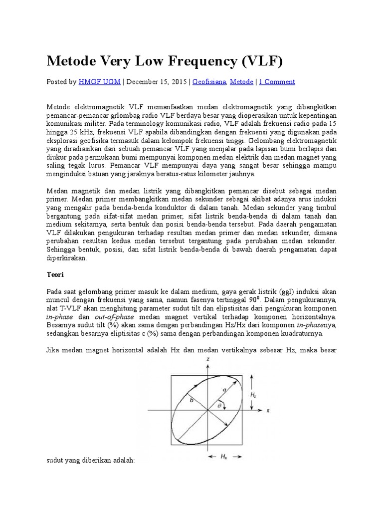 Metode Very Low Frequency (VLF) : HMGF Ugm Geofisiana Metode 1 Comment ...