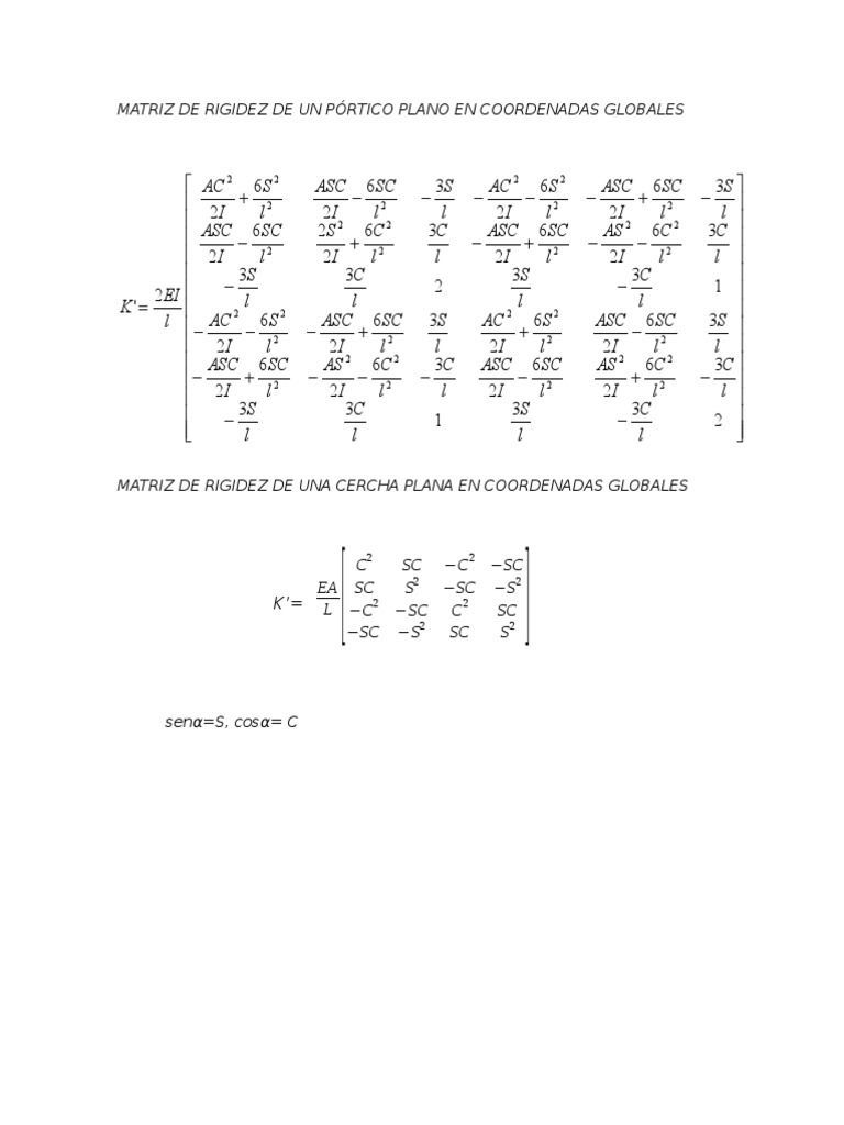 Matriz de Rigidez | PDF