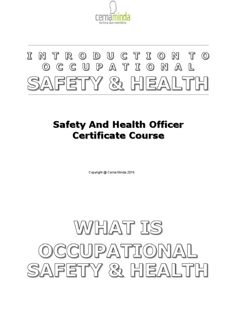 Safety and Health Officer Certificate Course | PDF | Hazards ...